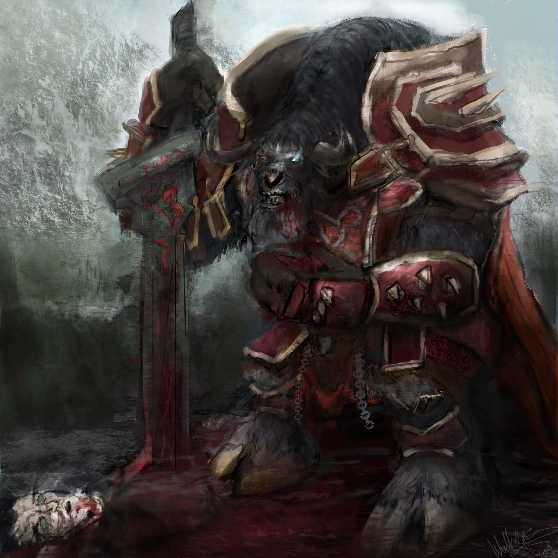 ArtStation - WOW Commission Tauren dk