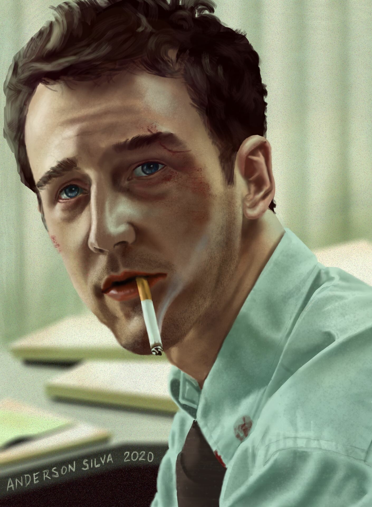 ArtStation - Edward Norton in Fight Club
