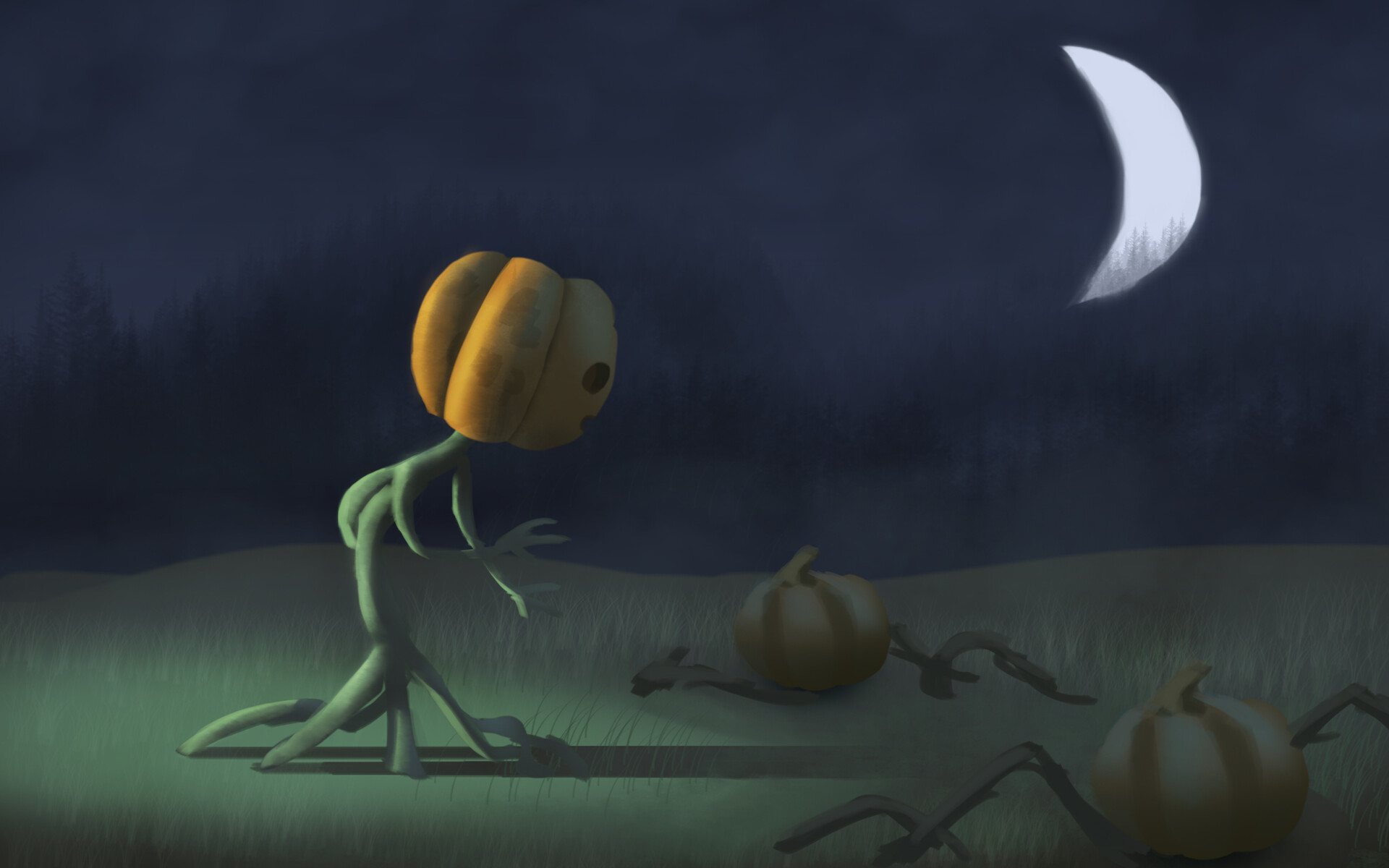 ArtStation - Walking Pumpkin