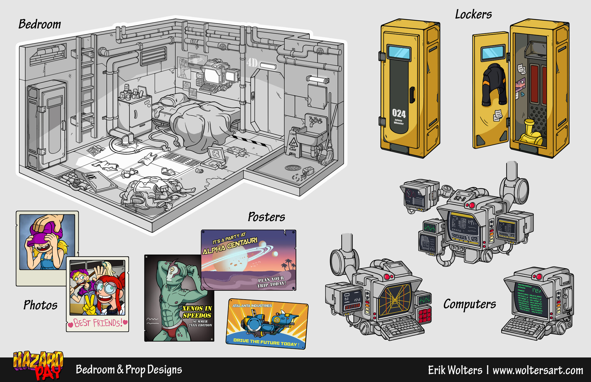 ArtStation - Hazard Pay Bedroom & Props