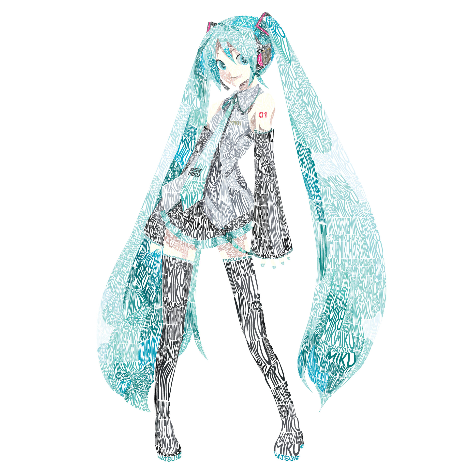 ArtStation - TYPOGRAPHICAL DIGITAL ILLUSTRATION Hatsune Miku