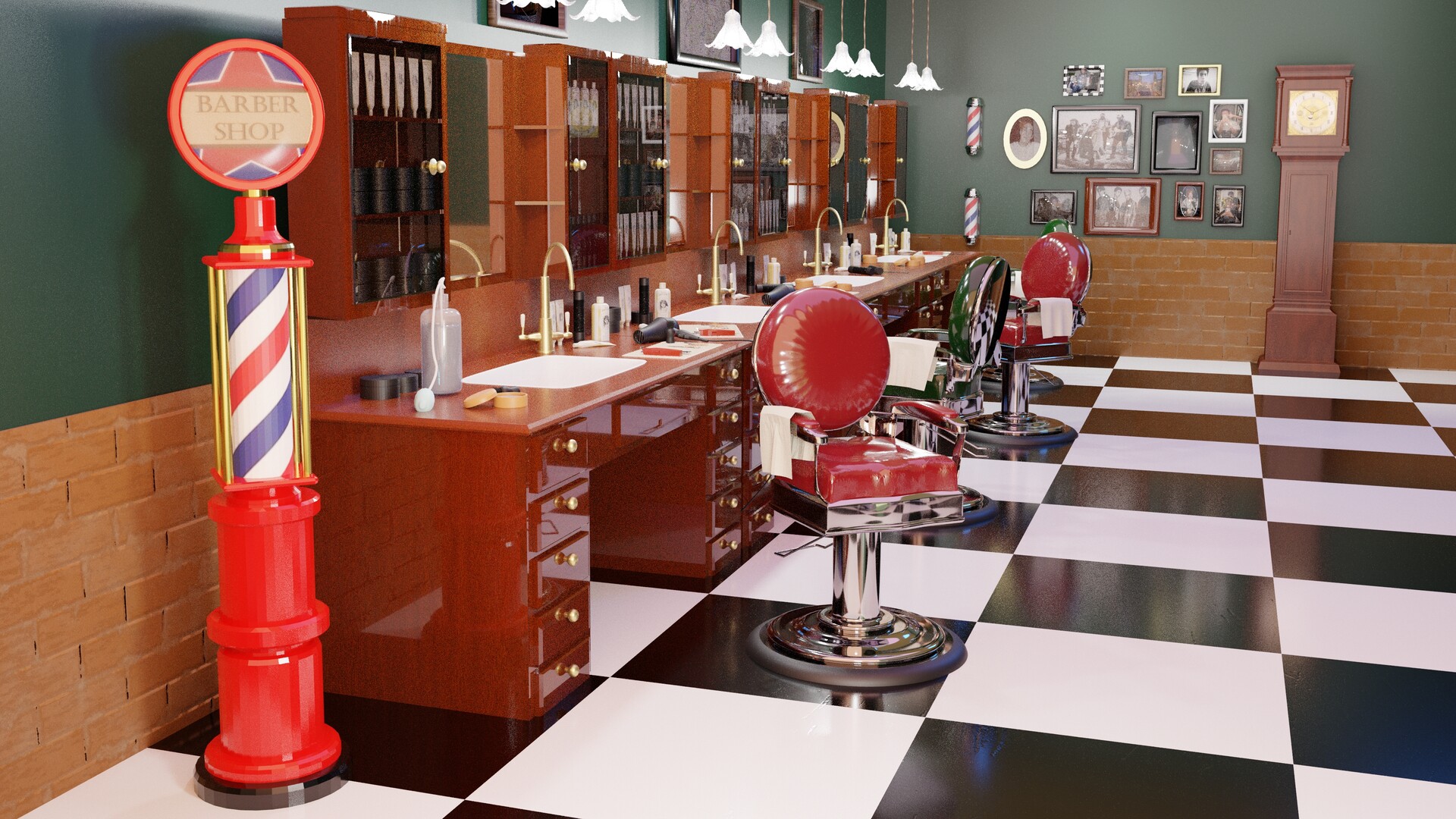 ArtStation - Vintage Barbershop