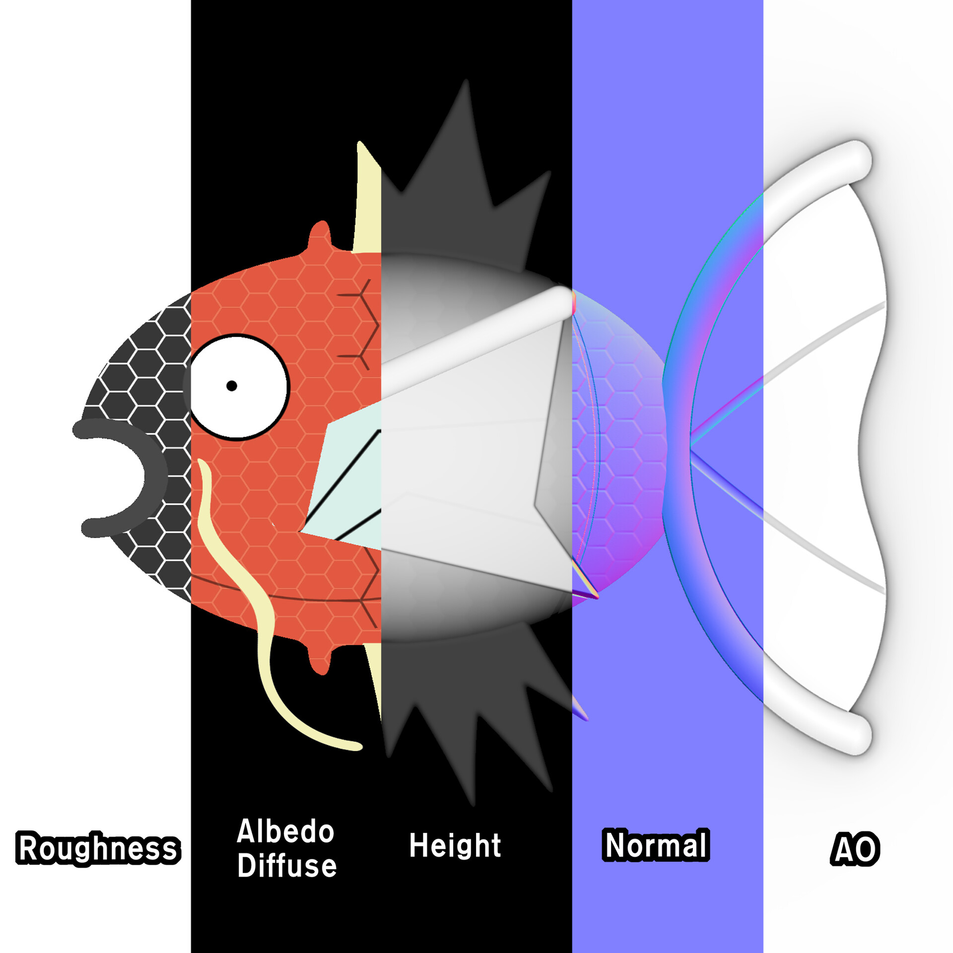 Minchan Kim - [SUBSTANCE DESIGNER Training] Pokemon - Magikarp Fan Art