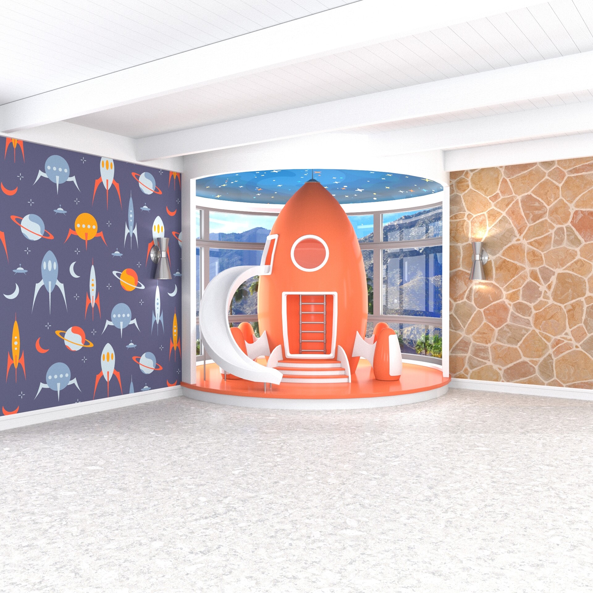Garrett Bell - 3D Artist - Mid-Century Modern Kid's Room