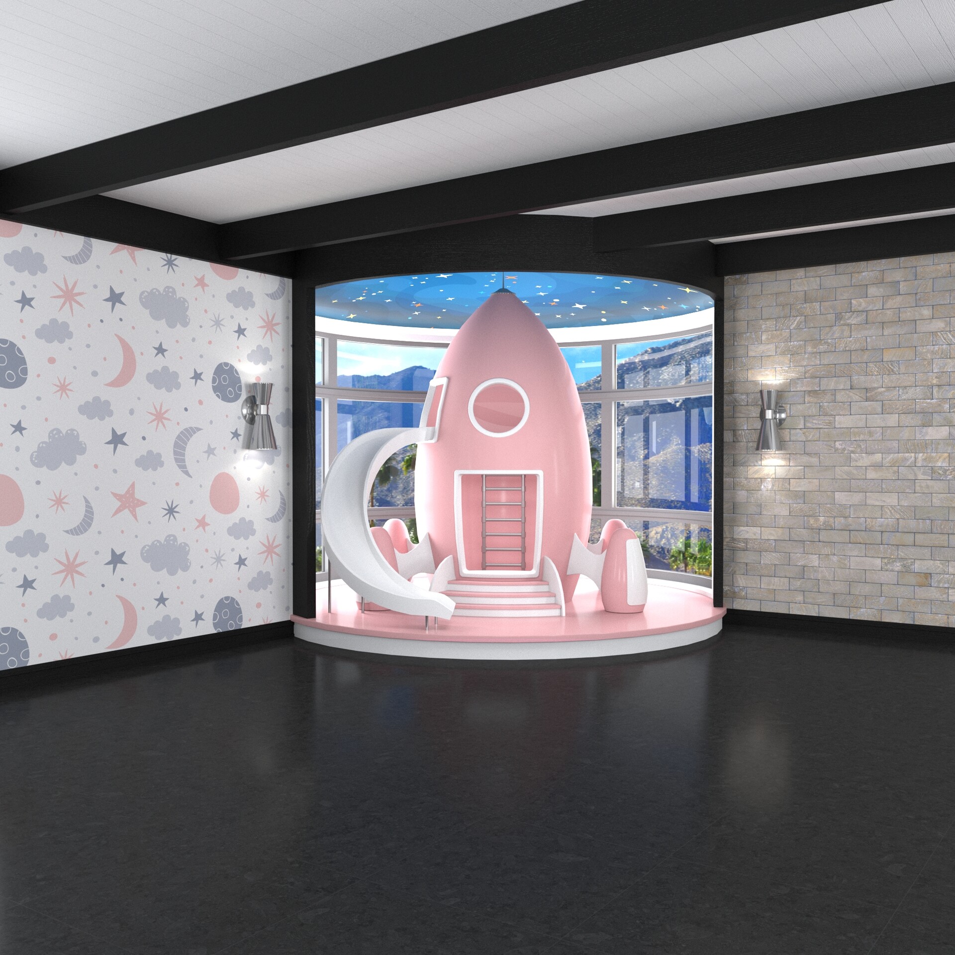 Garrett Bell - 3D Artist - Mid-Century Modern Kid's Room