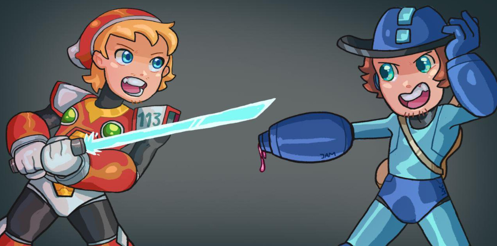 ArtStation - Friends as Mega Man