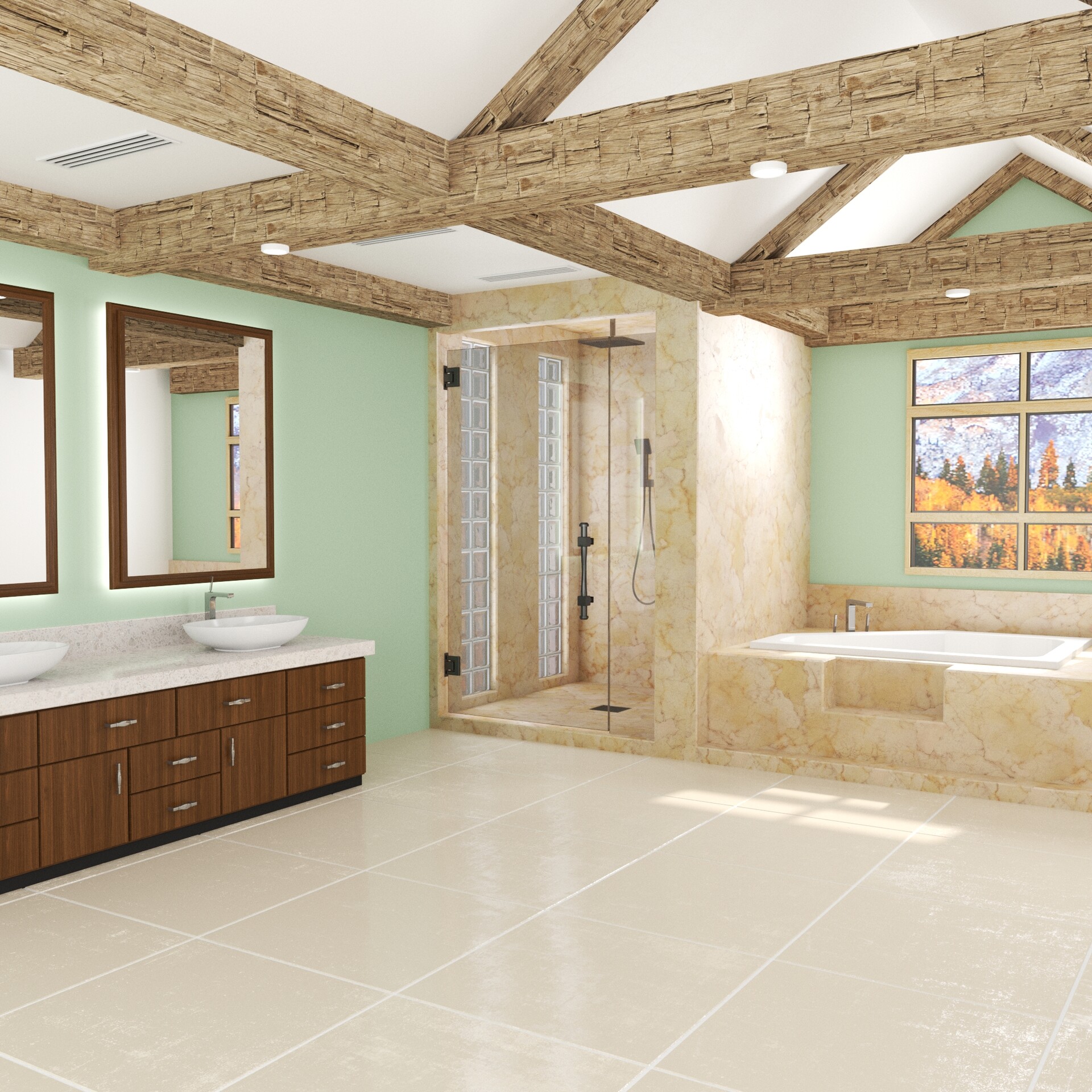 ArtStation - Rustic Master Bathroom