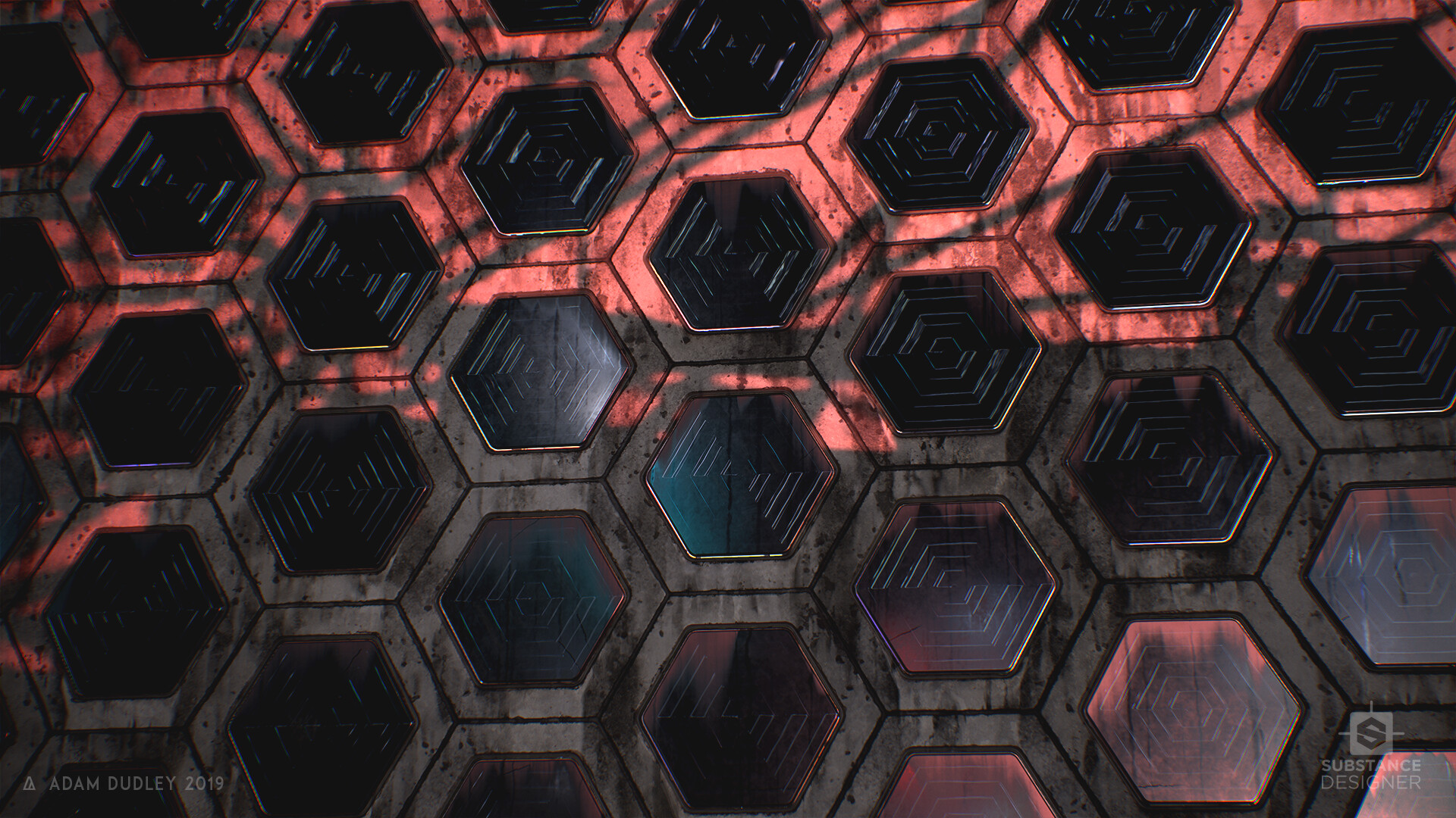 substance designer hexagon pattern