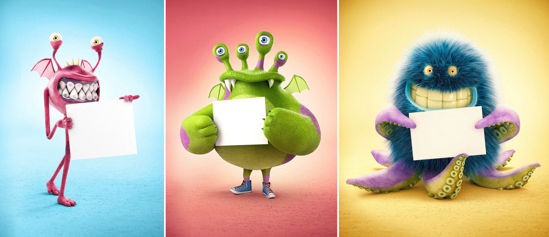 ArtStation - 3 monsters for advertising