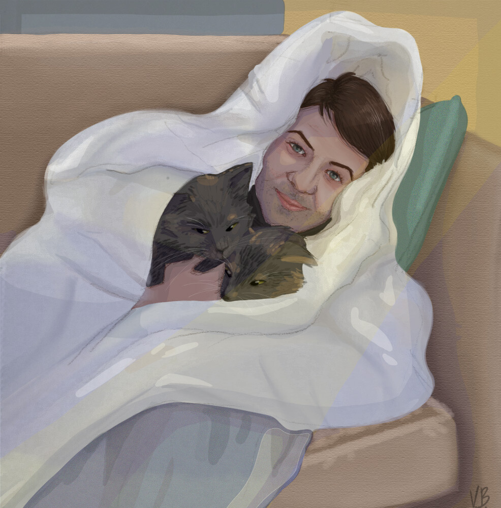 ArtStation - Man with Cats