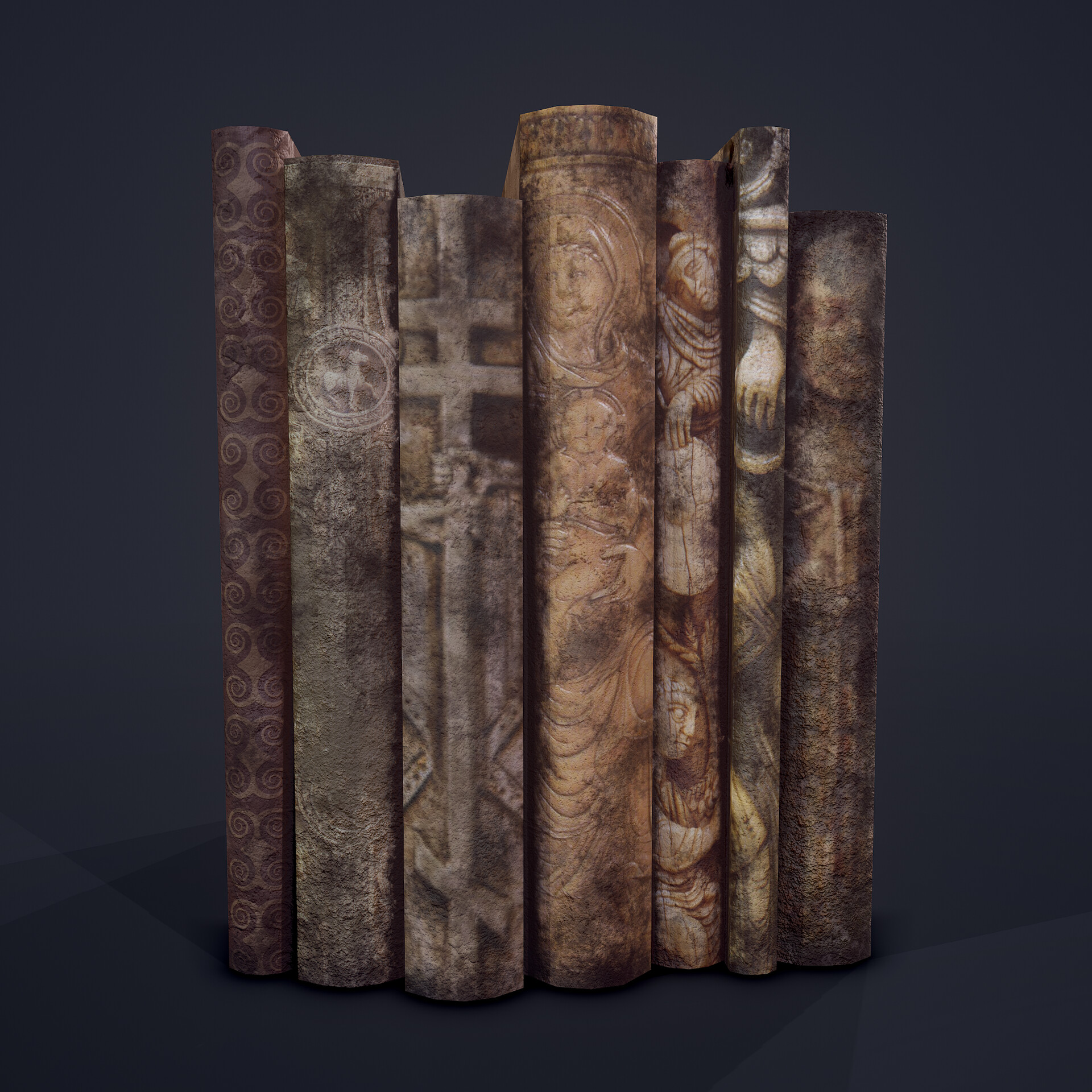 ArtStation - Medieval Books Row 1 Design 1