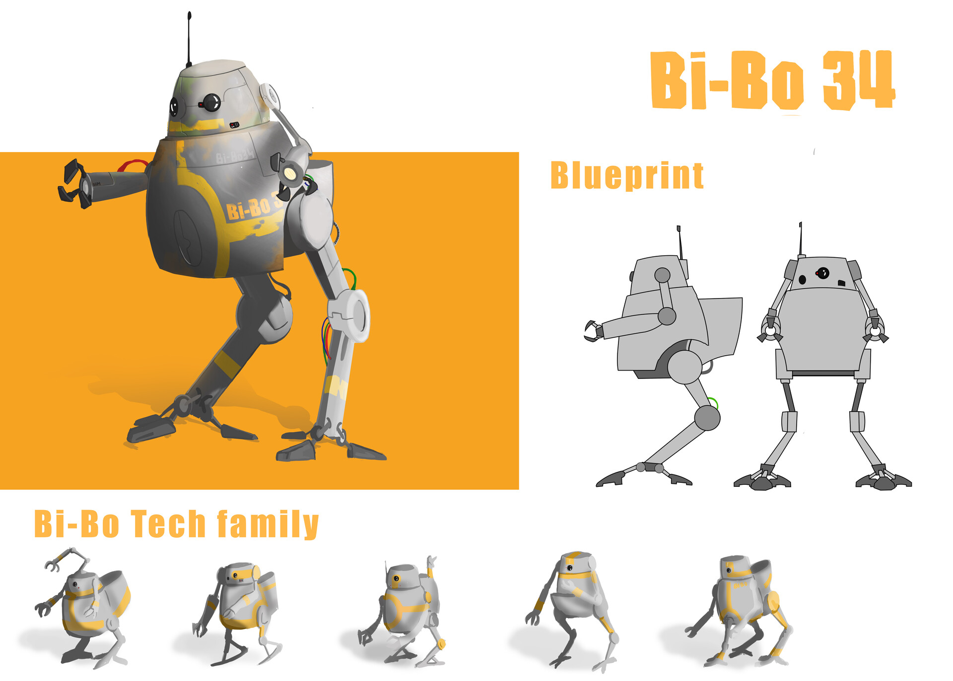 ArtStation - Bi-bo 34 robot- concept art