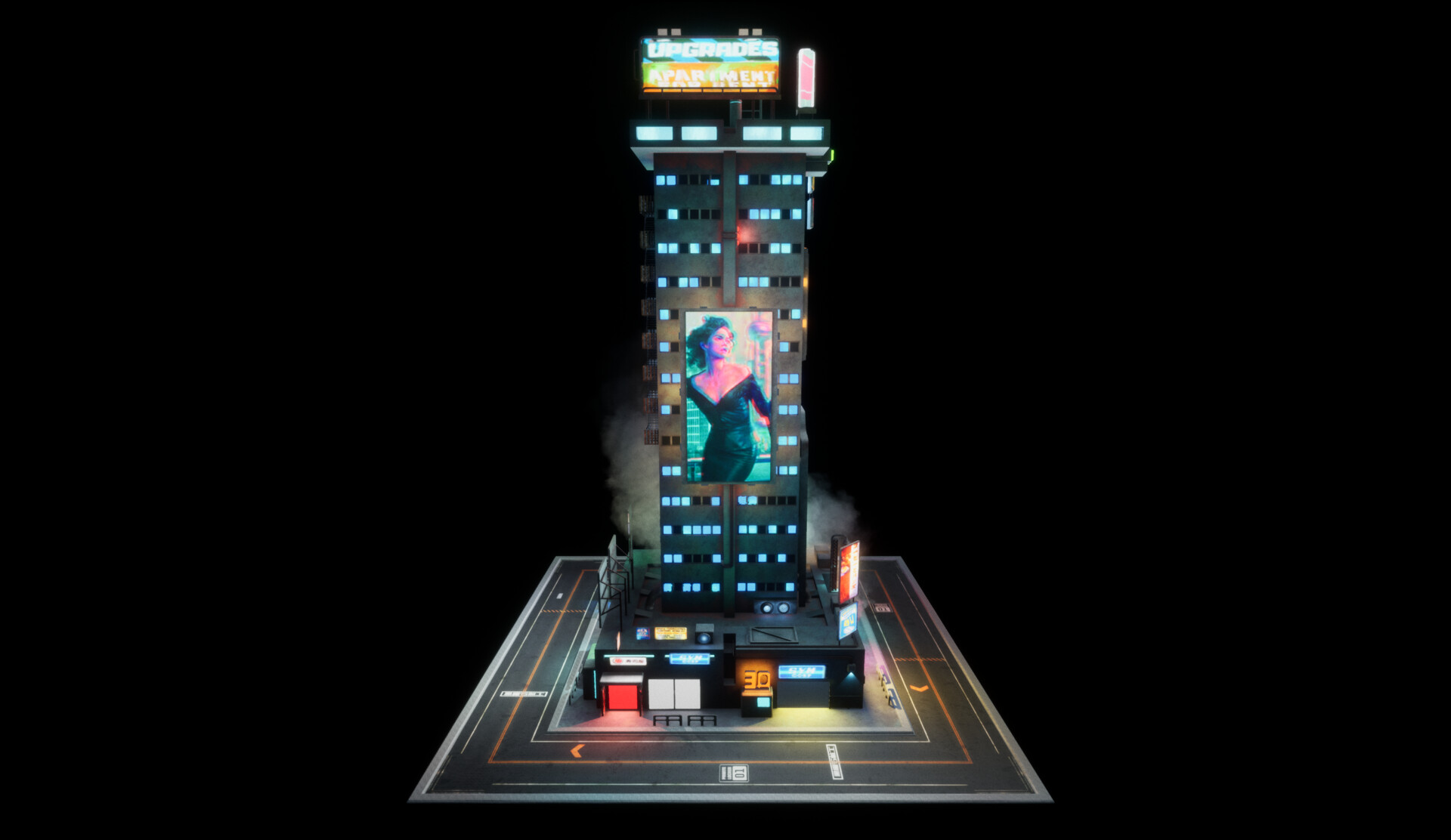 ArtStation - a cyberpunk building