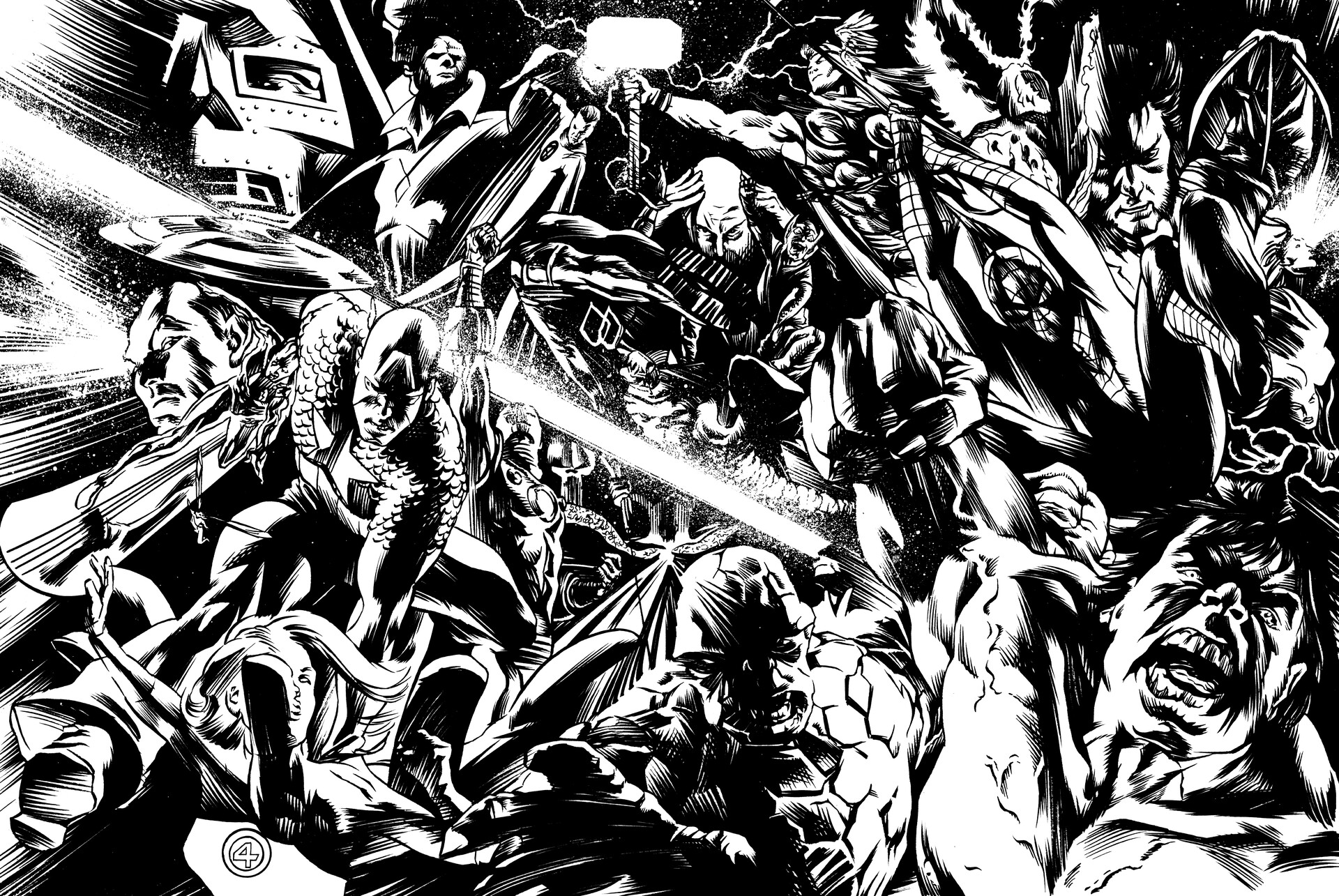 ArtStation - Inking Sample 2 (Alex Ross Pencils)
