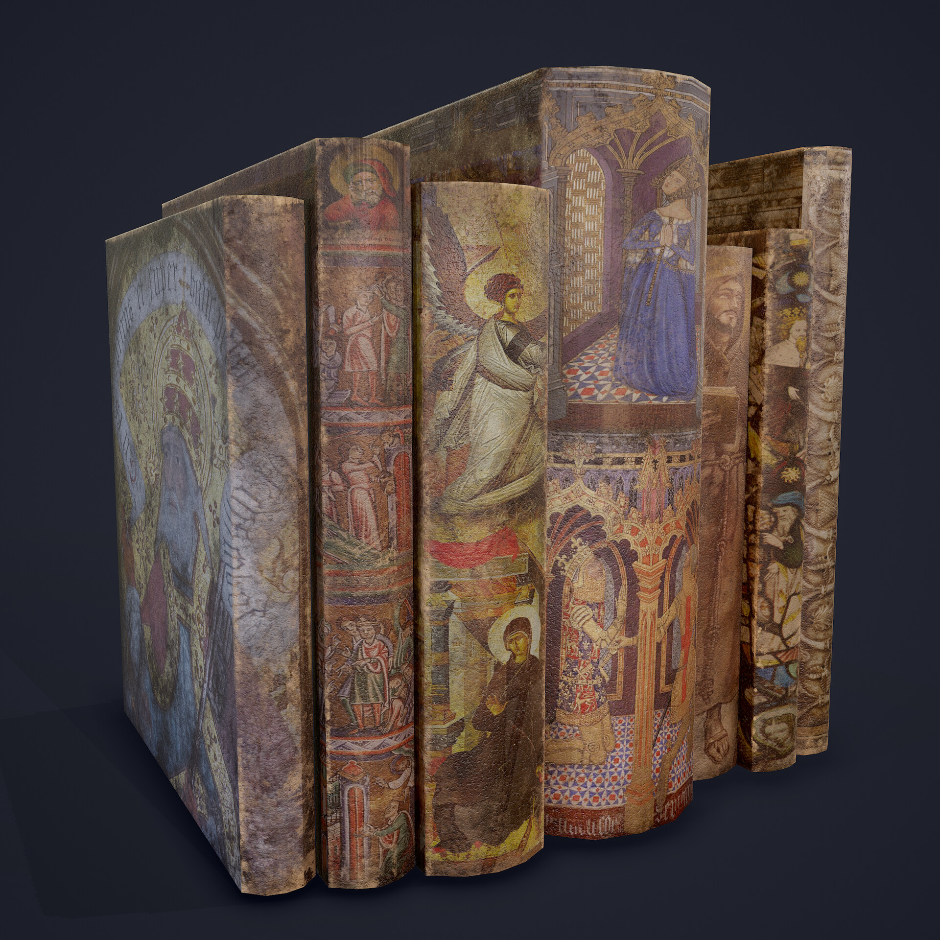ArtStation - Medieval Books Row 3 Design 2