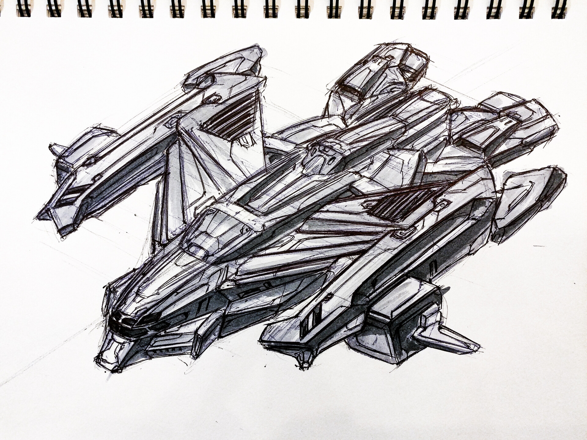 how to draw spaceship concept art