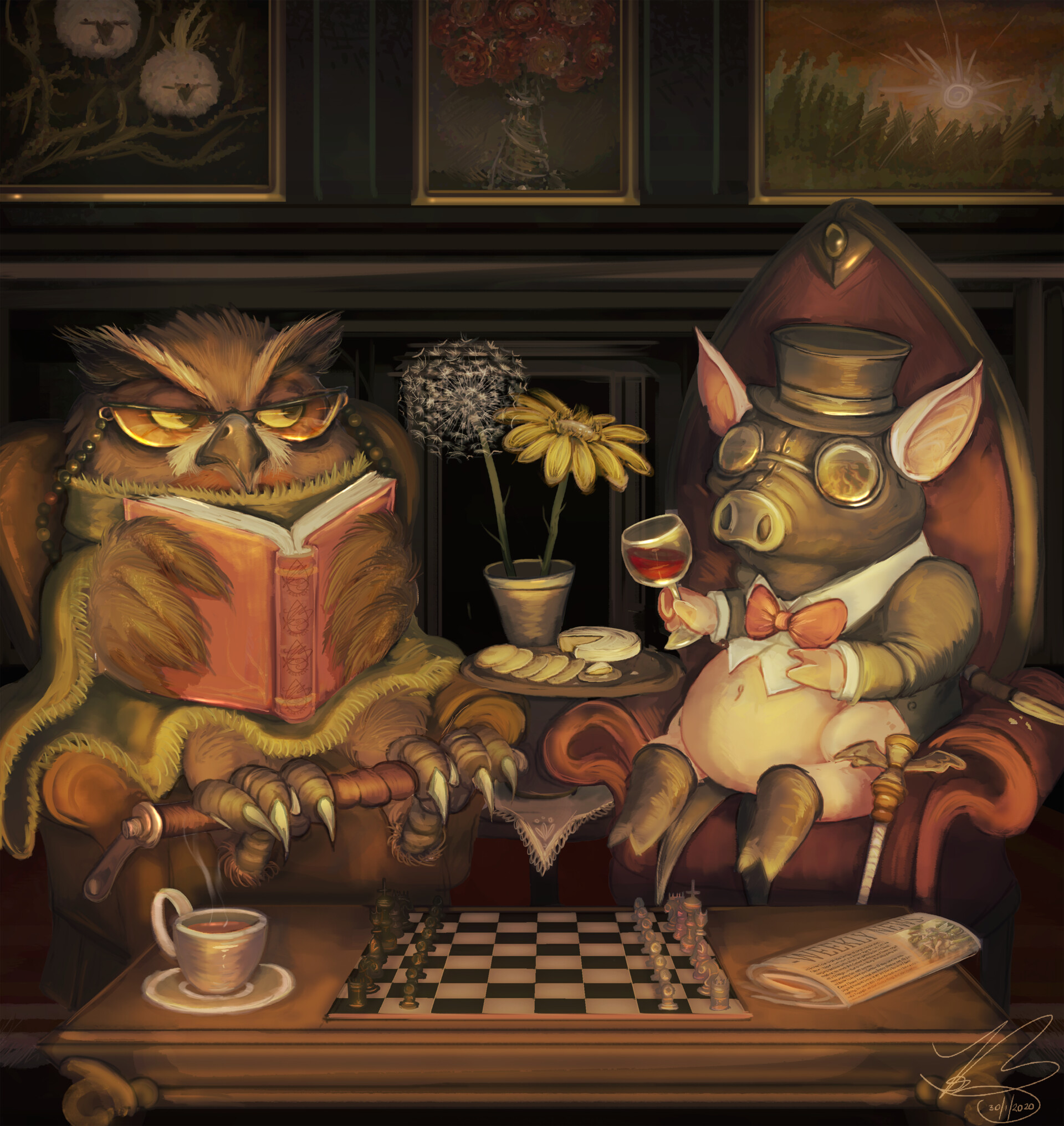 ArtStation - Owl and Pig