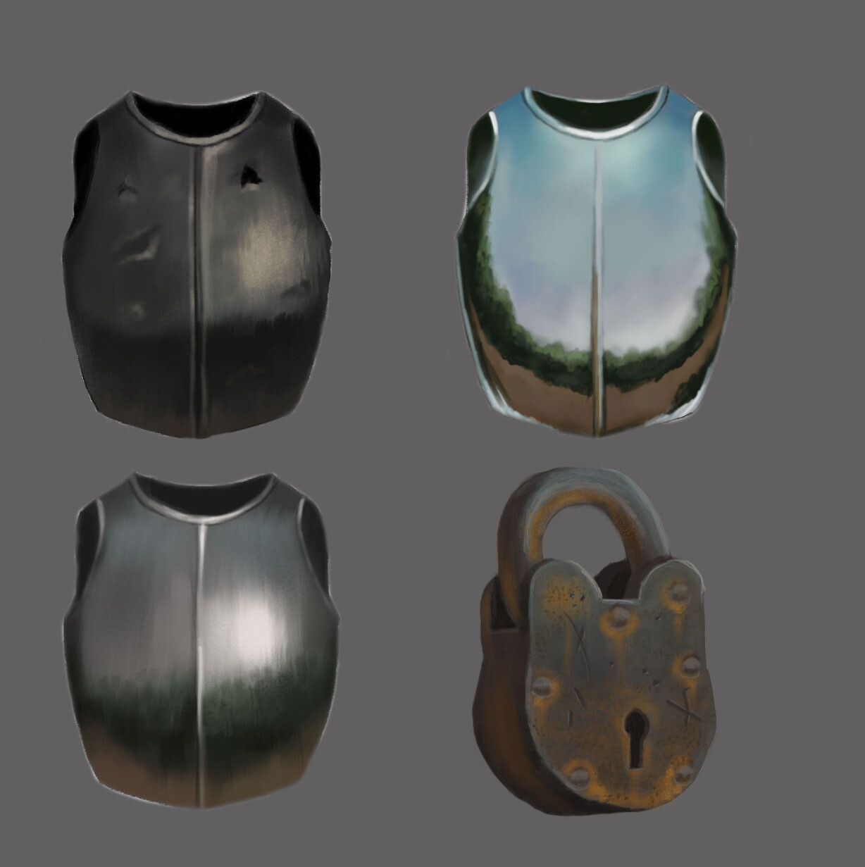 ArtStation - metal armor and castle