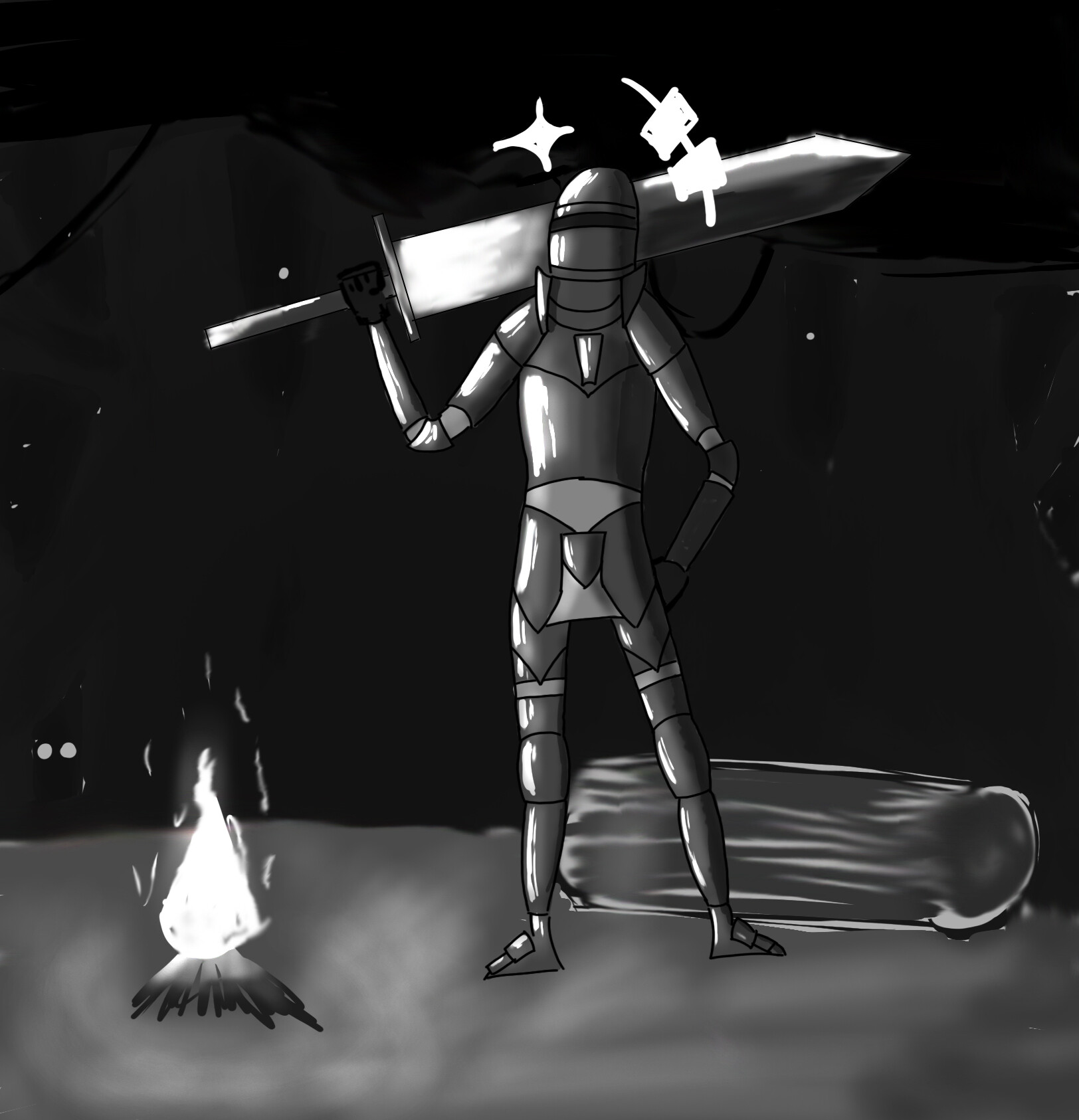 ArtStation - Laughing knight at night