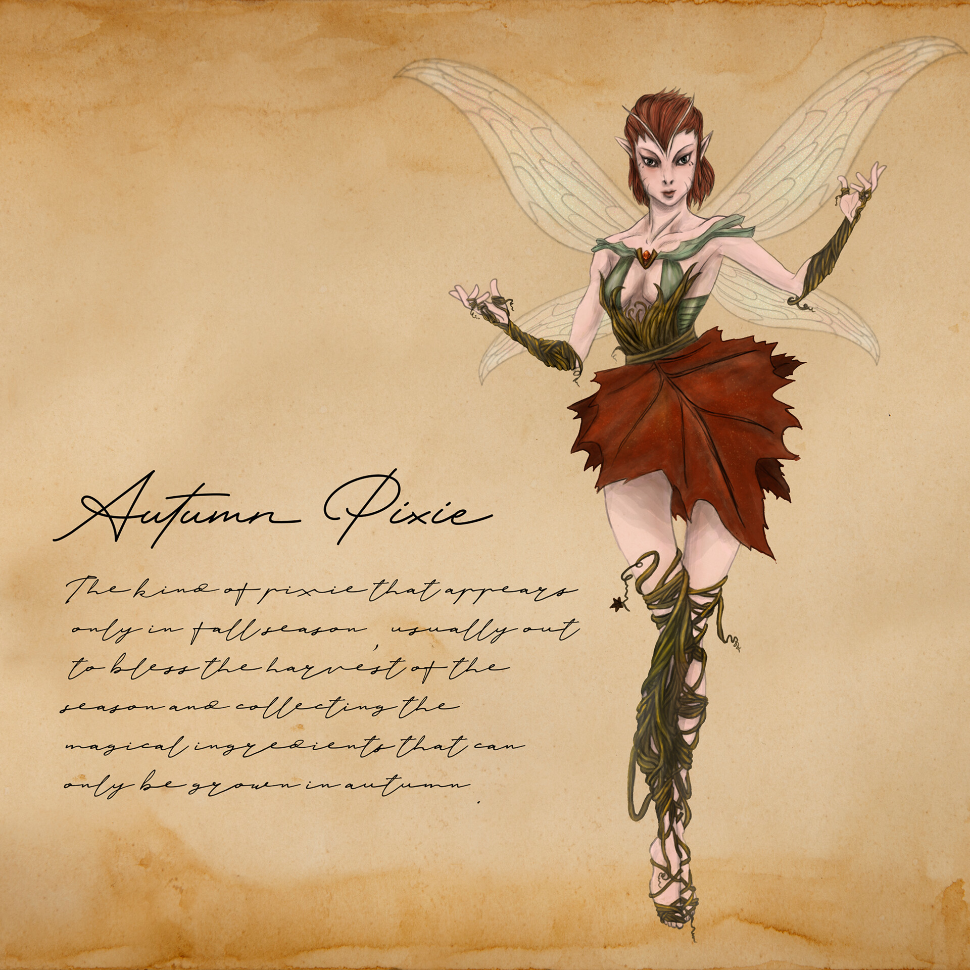 ArtStation - Autumn Pixie