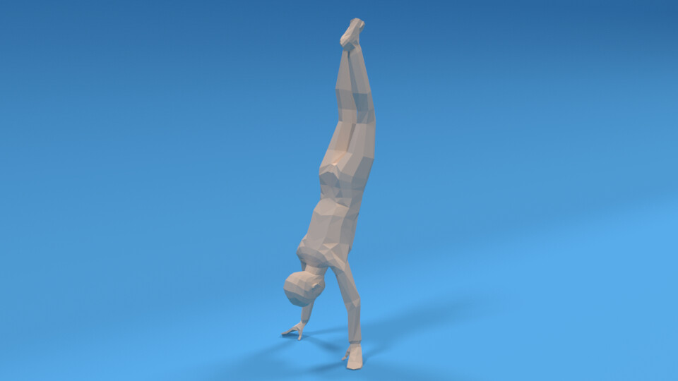 chroma 3D - Low Poly Kid in Handstand Pose