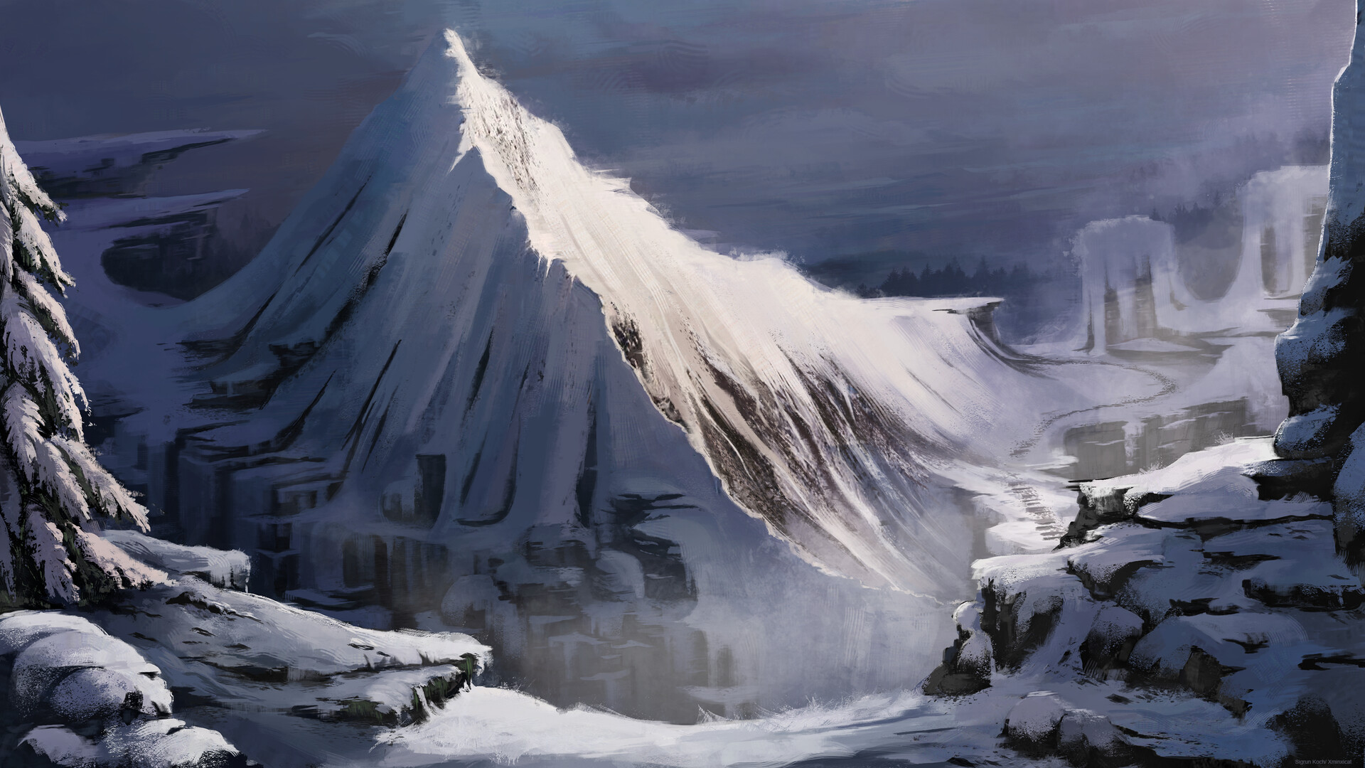 ArtStation - Snowy Mountains