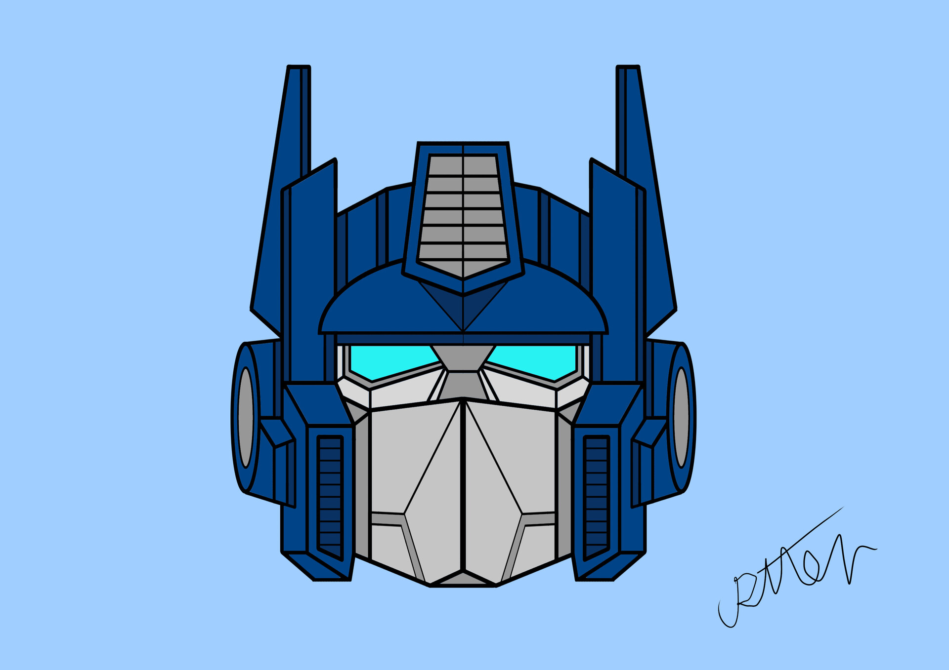 Optimus Prime Head Drawing