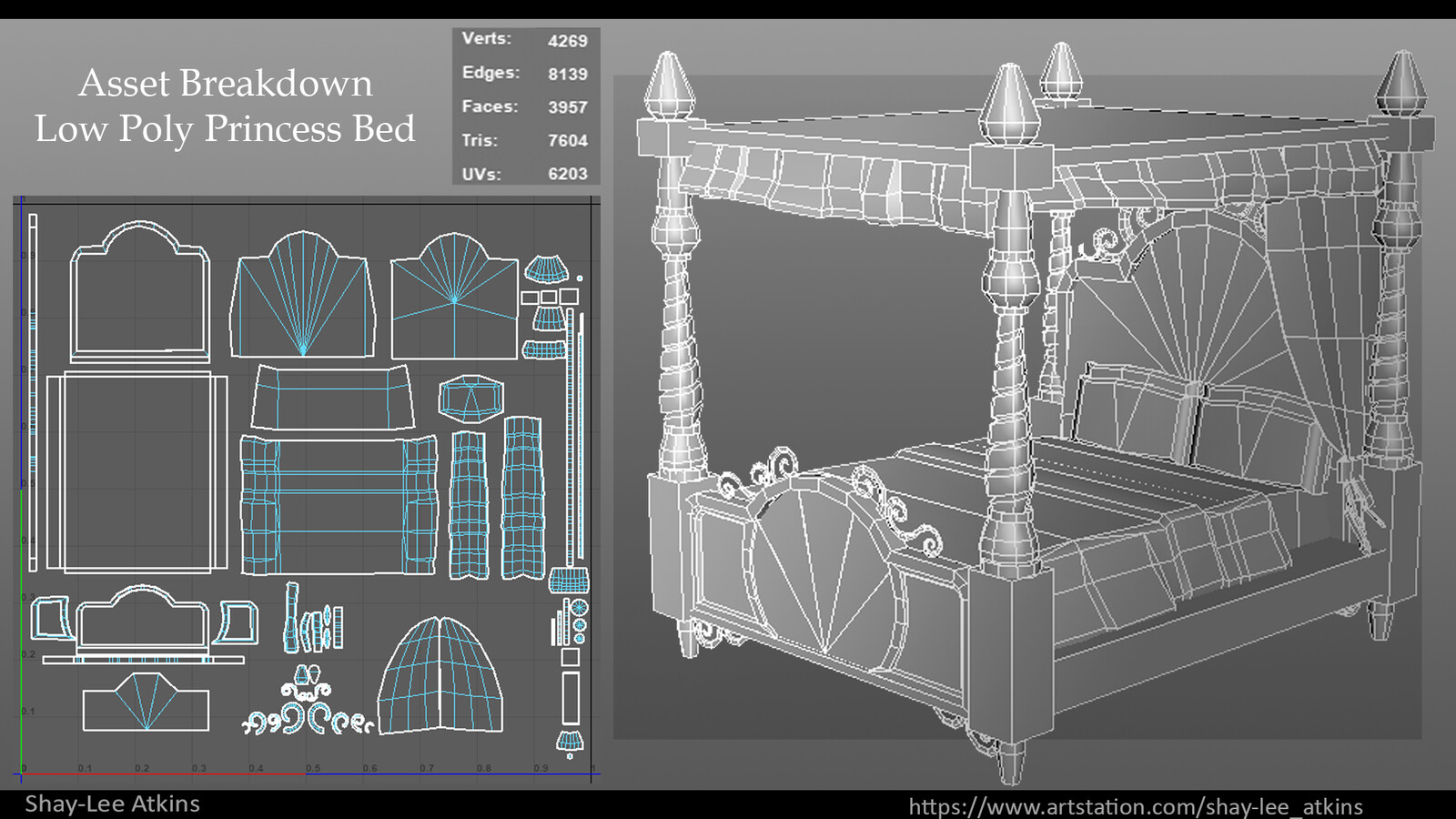 Shay-Lee Atkins - Mighty Kingdom Art Test: Low Poly Princess Bed