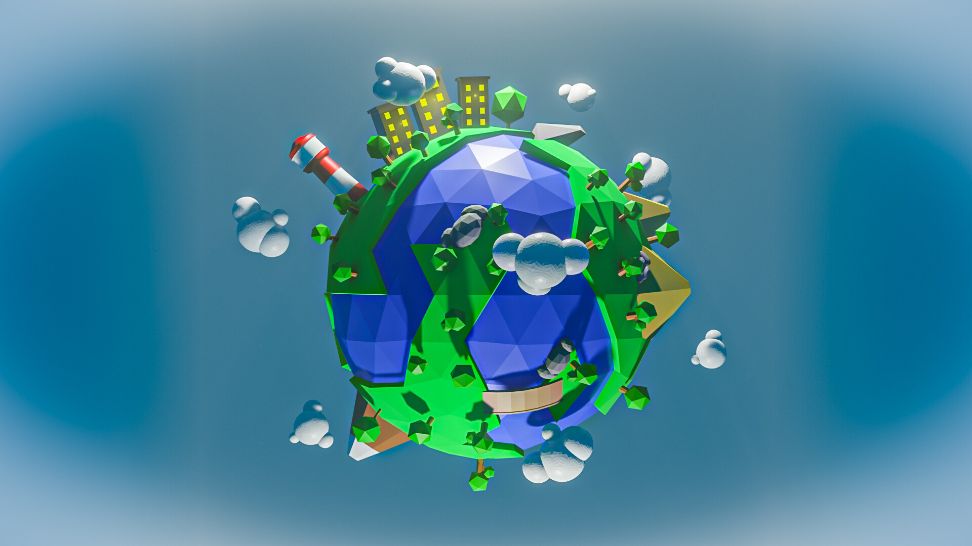 ArtStation - Low Poly Globe