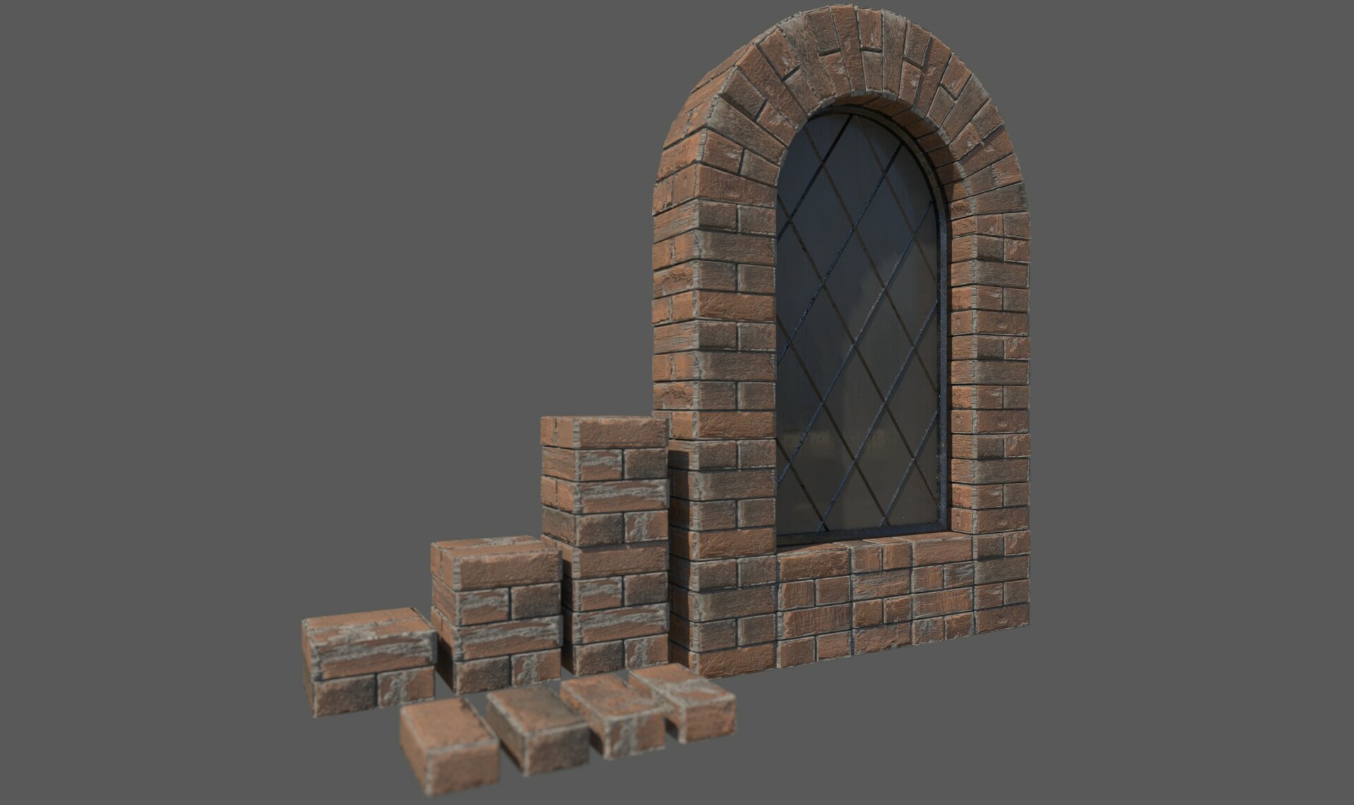ArtStation - Brick round top window