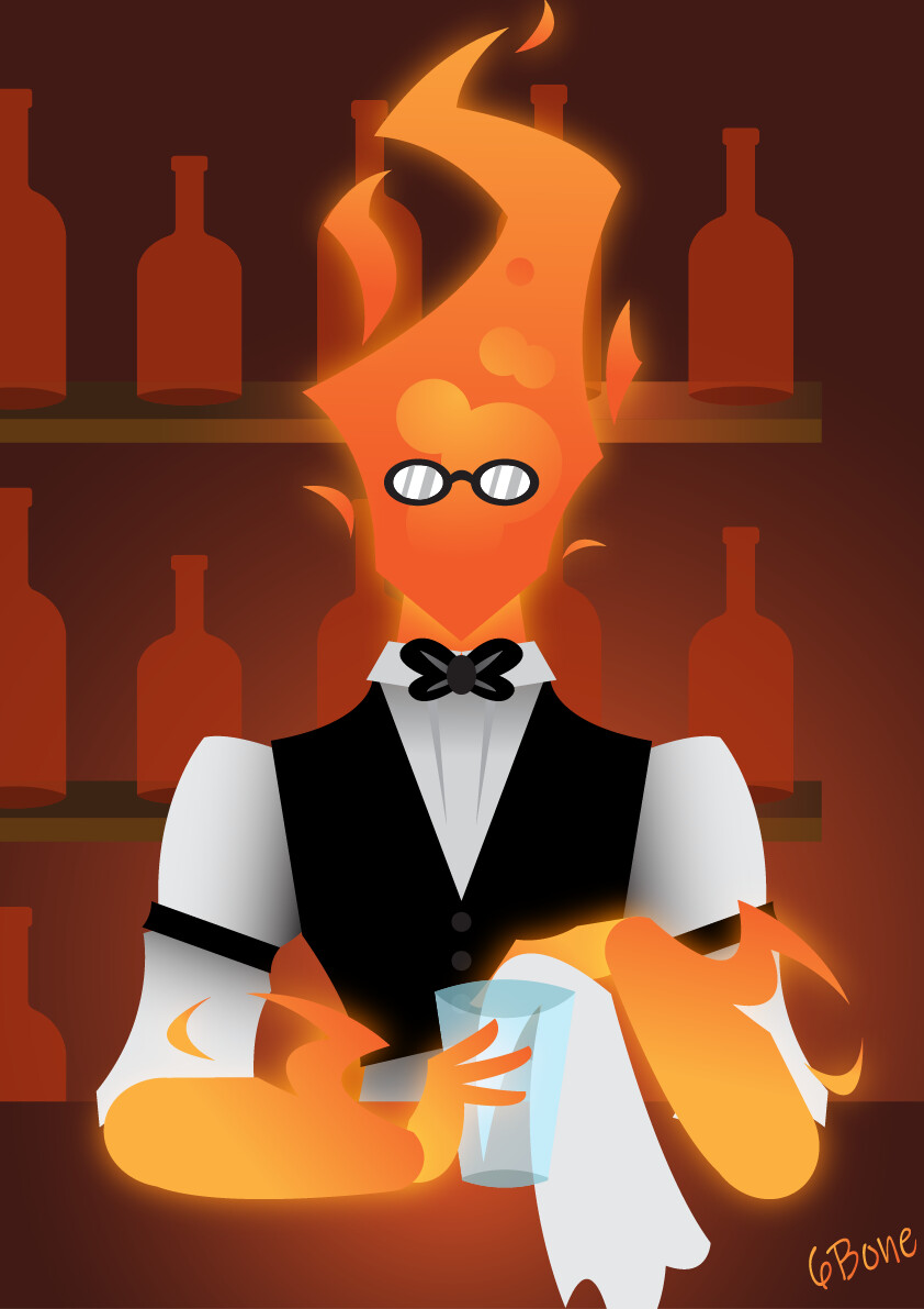 ArtStation - Vector Illustration - Grillby (Undertale), Paul ETIENNE