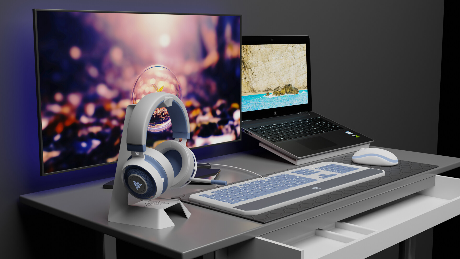 ArtStation - Computer and Laptop set - 3d Model