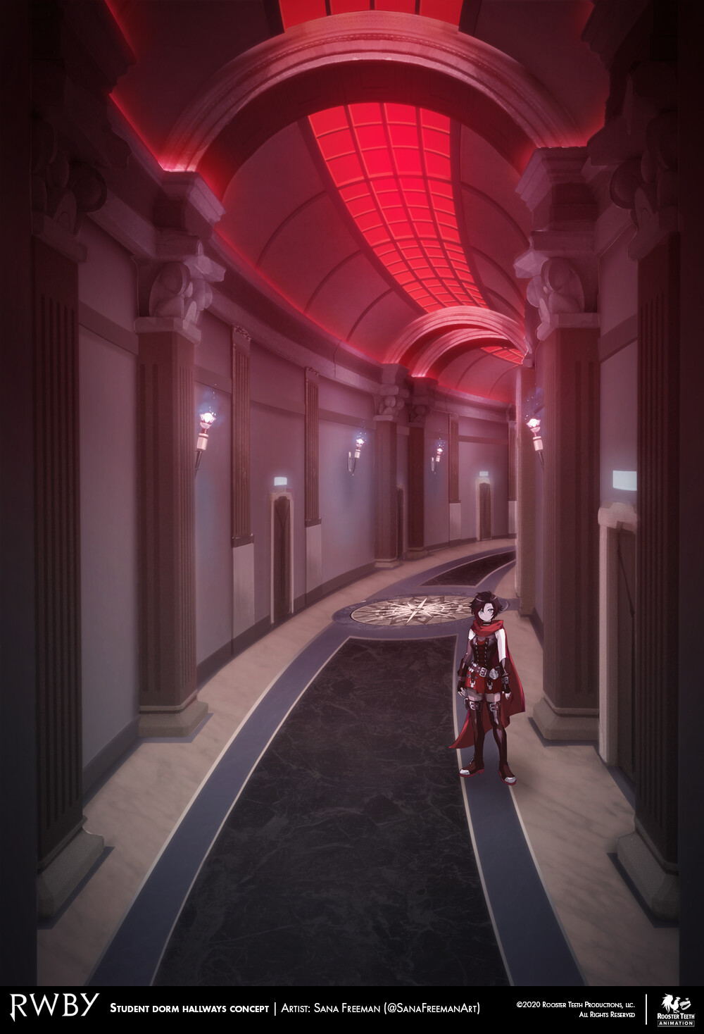 ArtStation - RWBY 7: Student Dorm Hallways, Sana Freeman