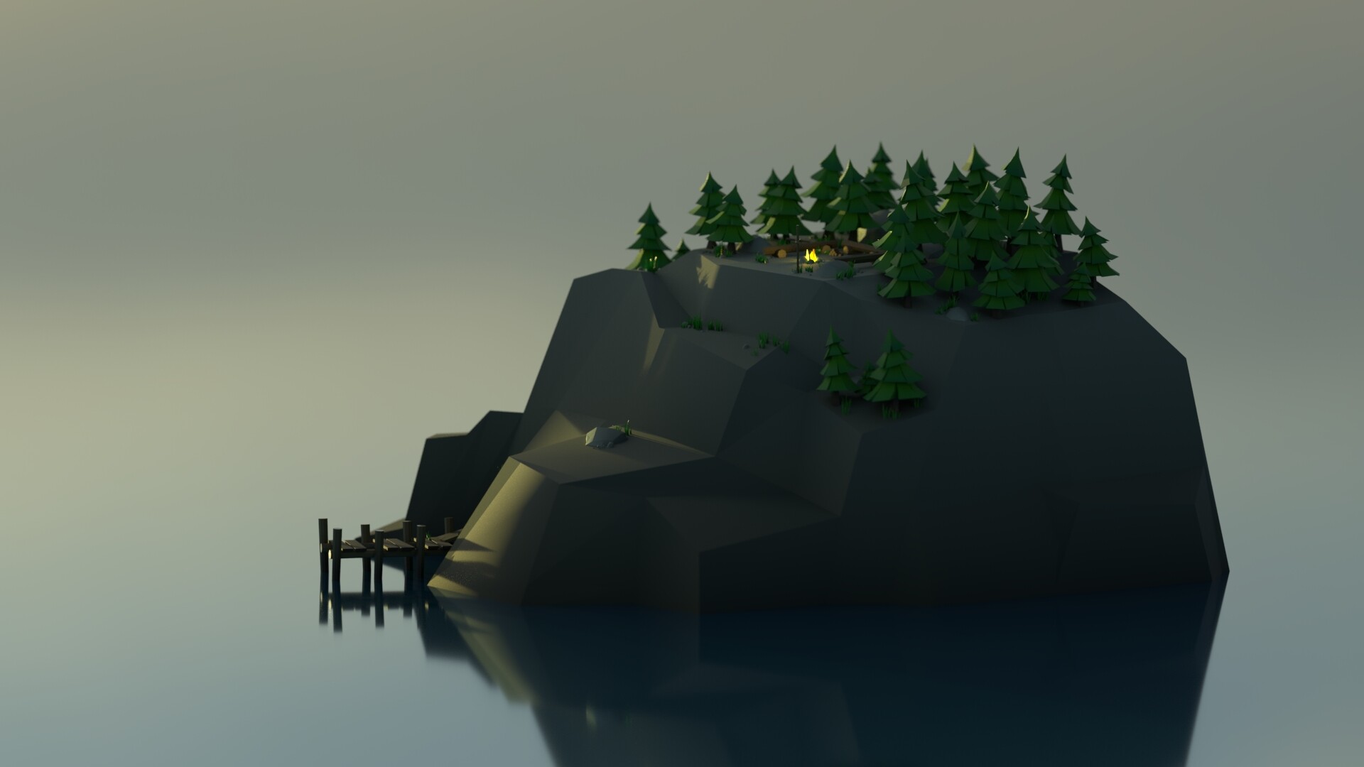 ArtStation - Campfire - Low poly