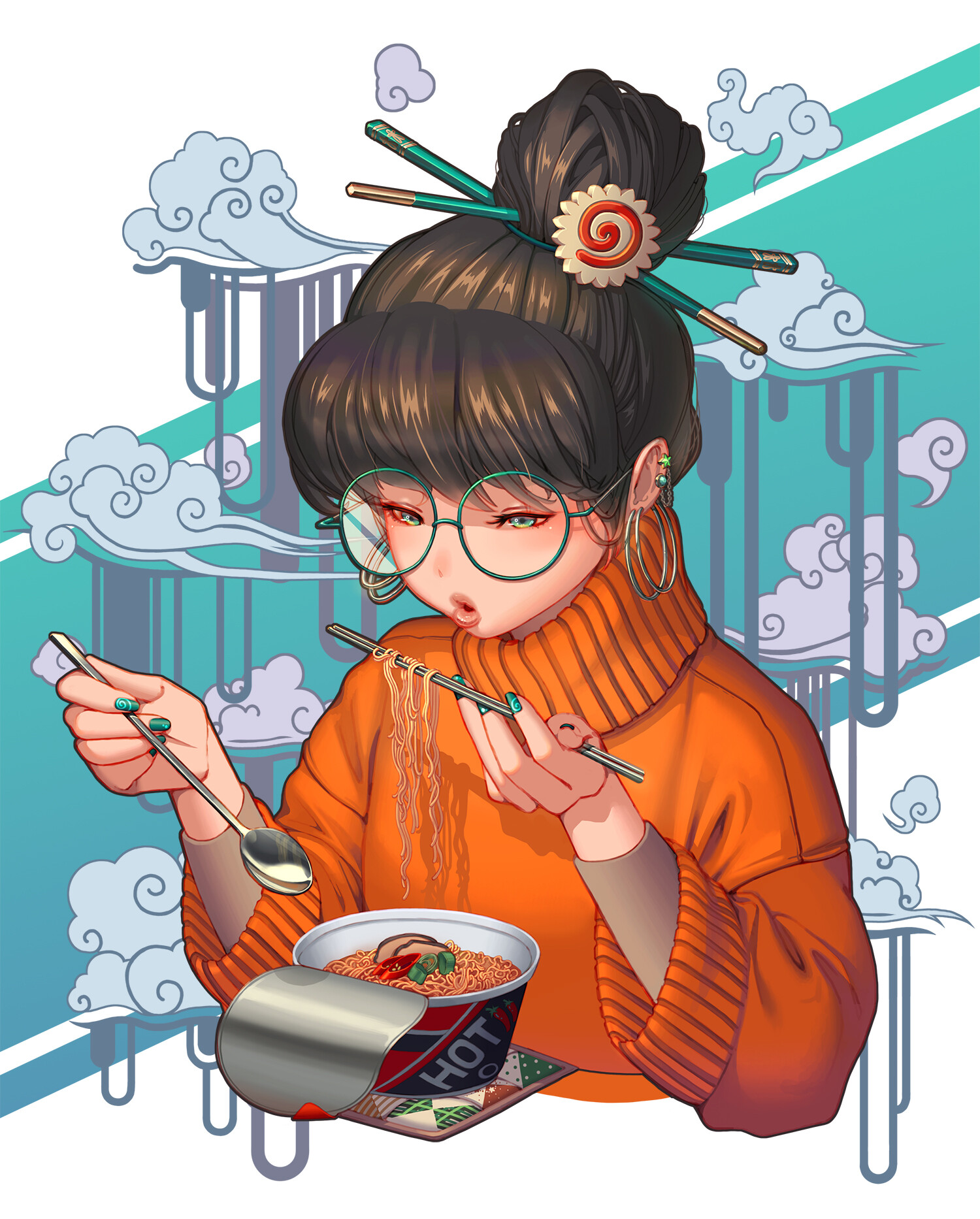 ArtStation - Eating Ramen.