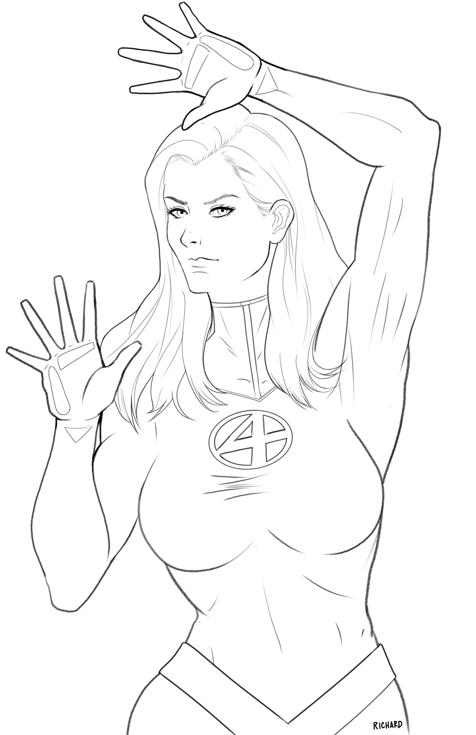 fantastic four invisible woman coloring pages