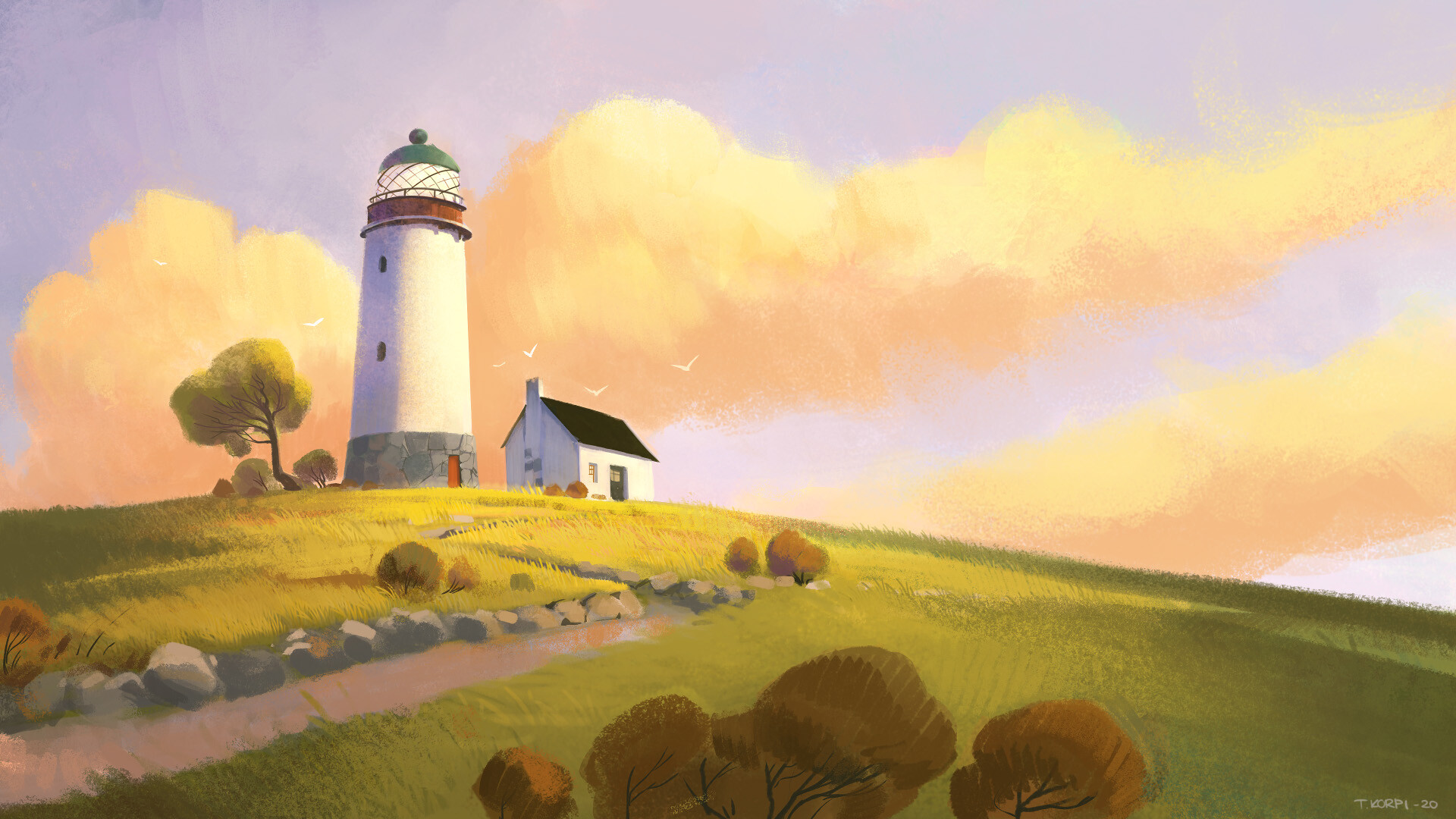 Tuomas Korpi - Lighthouse on a Hill / Painting demo
