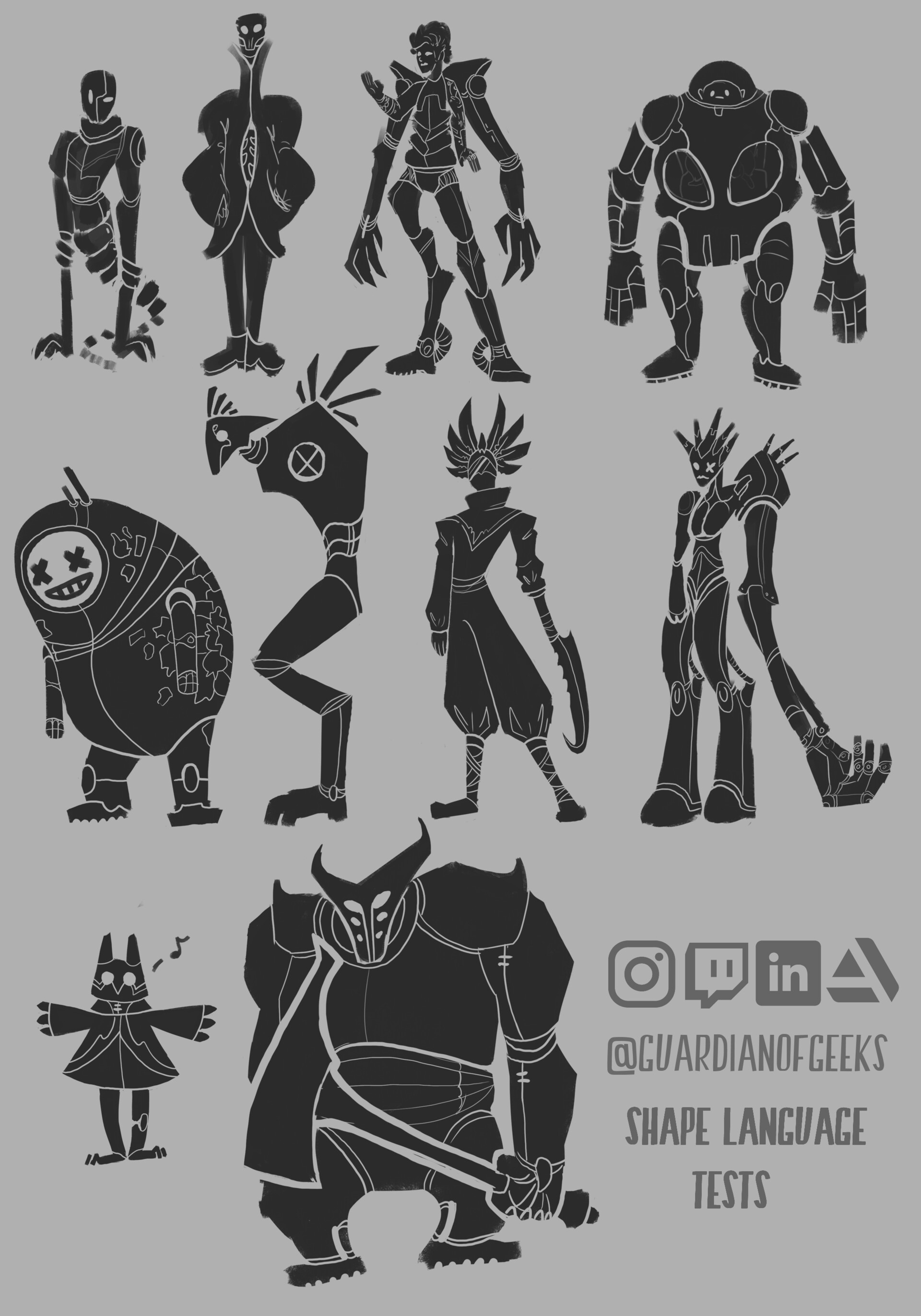 ArtStation - Shape Language Study: Robots