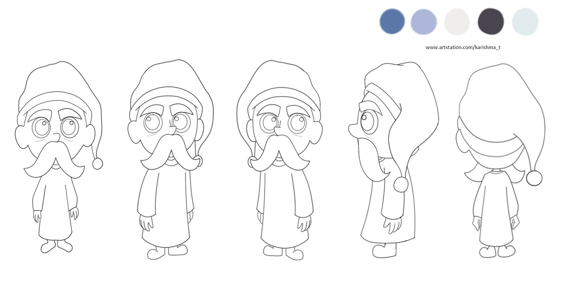 ArtStation - The Little Old Man & The Moon, Jerry Turnaround