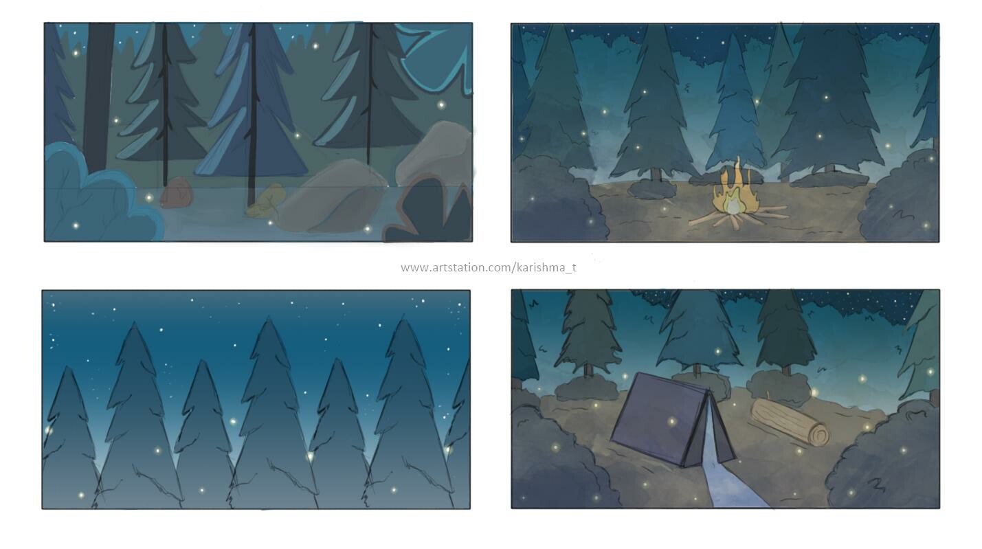 ArtStation - The Little Old Man & The Moon, Environment Concepts