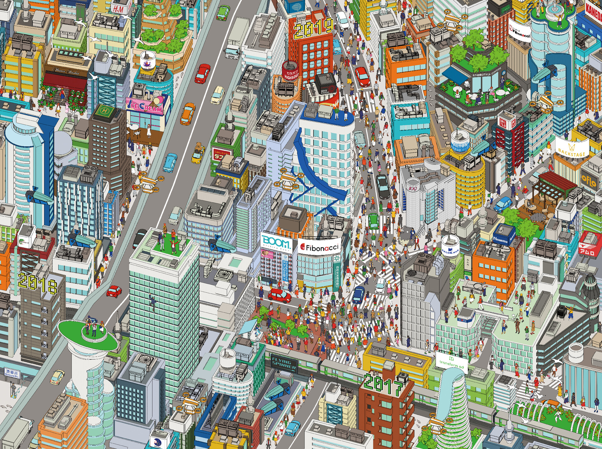 ArtStation - Shibuya City isometric Illustration