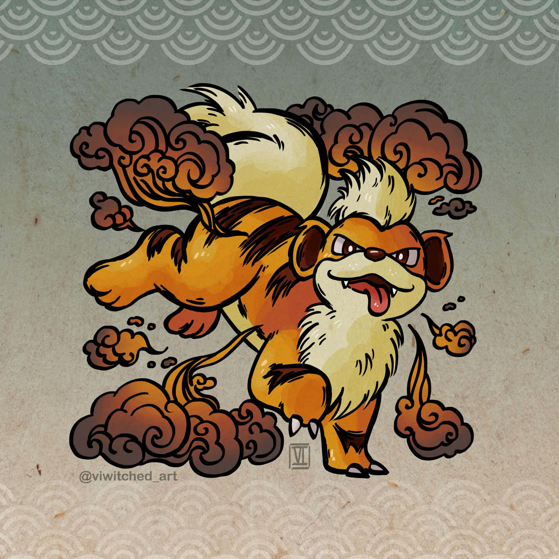 ArtStation - O-bon Festival Growlithe