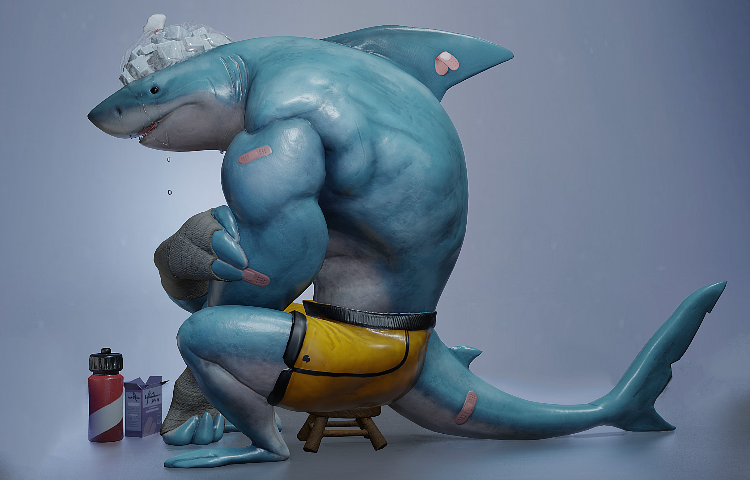 buff shark man