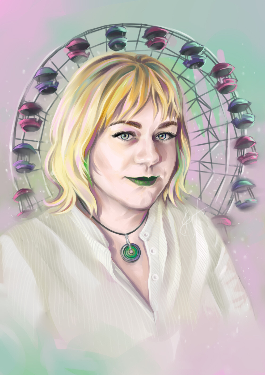 ArtStation - Portrait with Ferris Wheel