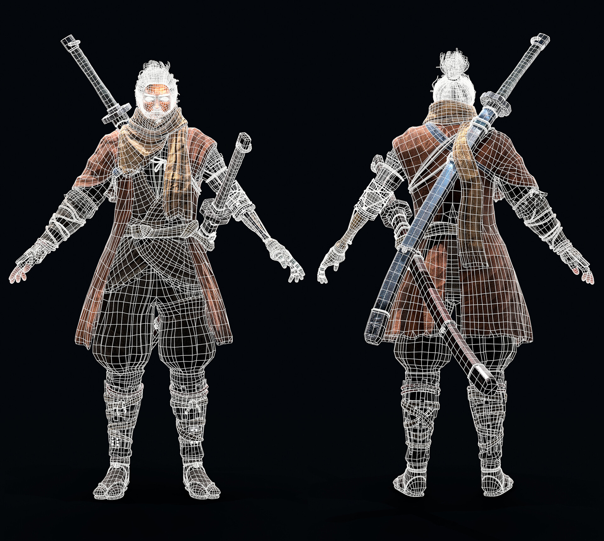 Kang BJ - "Sekiro : Shadows die twice" Wolf , 狼 , オオカミ" 3D Character ...