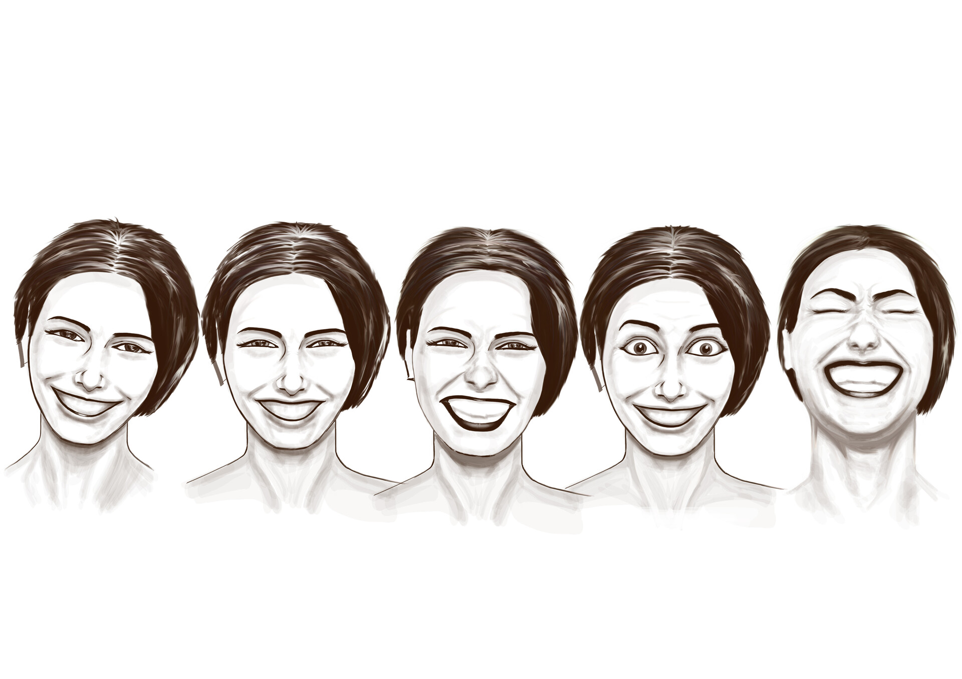 ArtStation - Facial Expressions study exercise