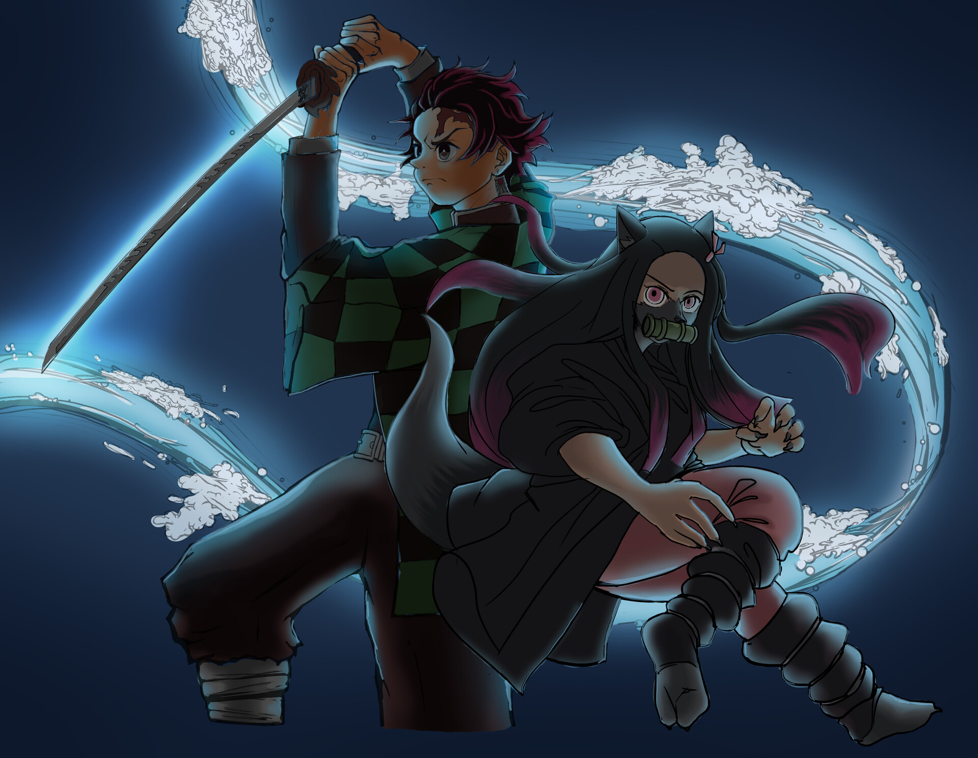 Alicia Lim - Demon Slayer Line Art Painting