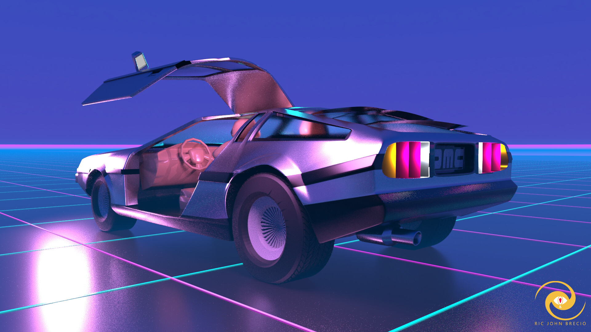 ArtStation - Synthwave DMC Delorean