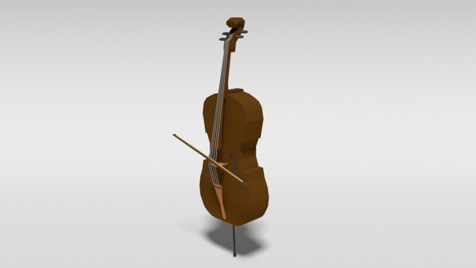 chroma 3D - Low Poly Cartoon Cello