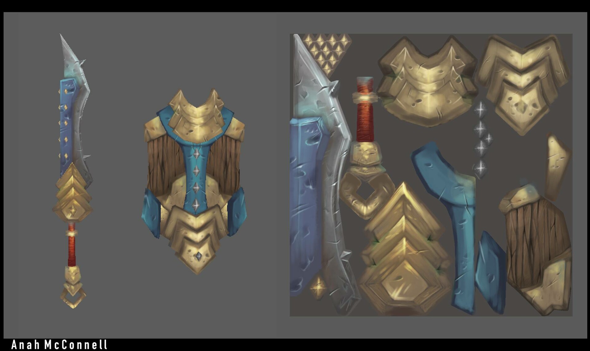 ArtStation - Hand painted weapon texturing